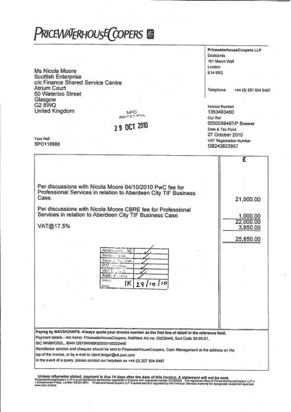 Pricewaterhouse Cooper ( PwC ) Invoices Aberdeen Council - Aberdeen Voice
